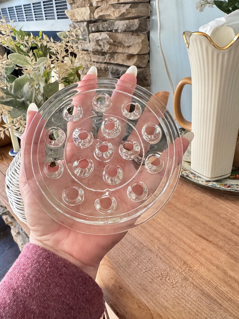Vintage Glass Flower Frog - Etsy