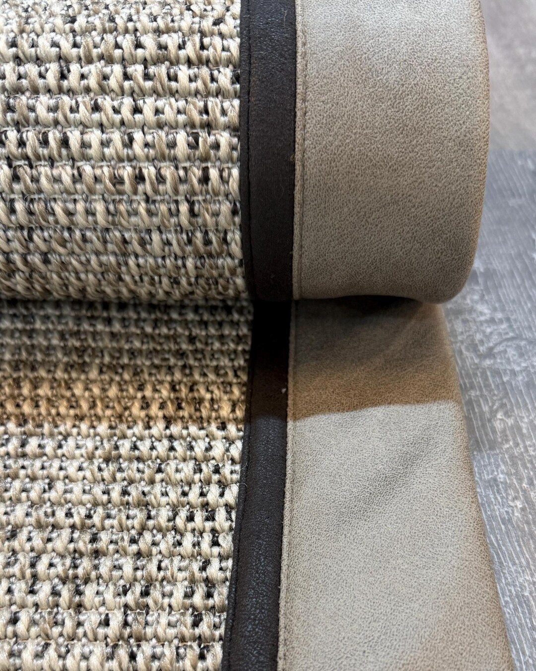 Handmade Sisal Rug, Faux Leather Border, Custom Size, Pet Friendly ...