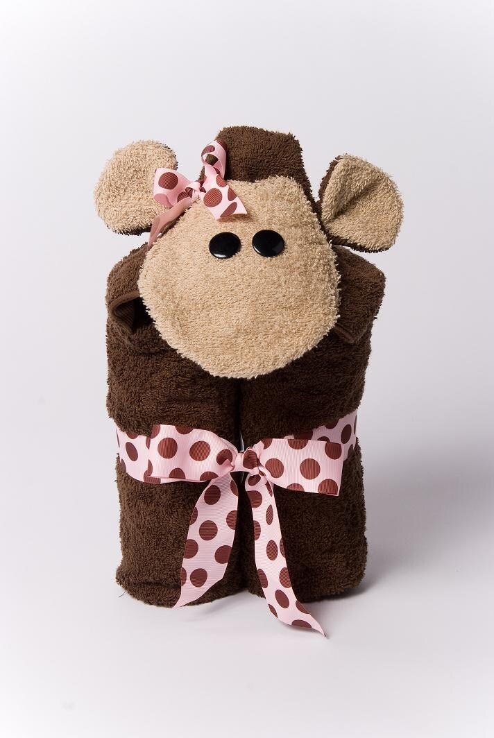 Girl Monkey Hooded Towel - Etsy