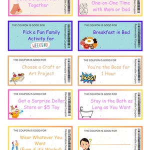 Printable Kids Coupon Book – Fun Reward Coupons for Kids | Instant ...