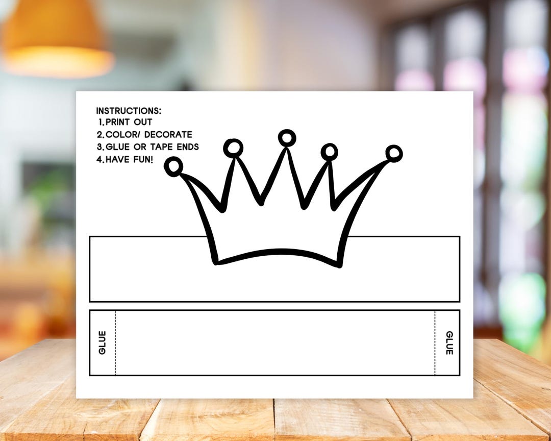 Printable Crown Hat Set – 4 Designs + 1 Blank Template - Etsy