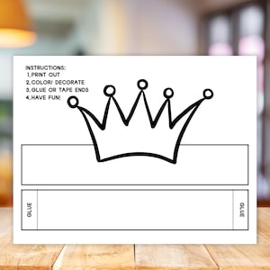 Printable Crown Hat Set – 4 Designs + 1 Blank Template - Etsy