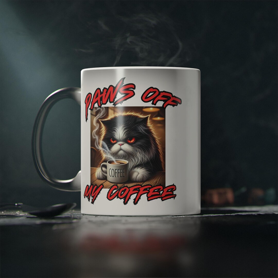 Color-changing Cat Mug: Paws off My Coffee - Funny Coffee Lover Gift - Etsy