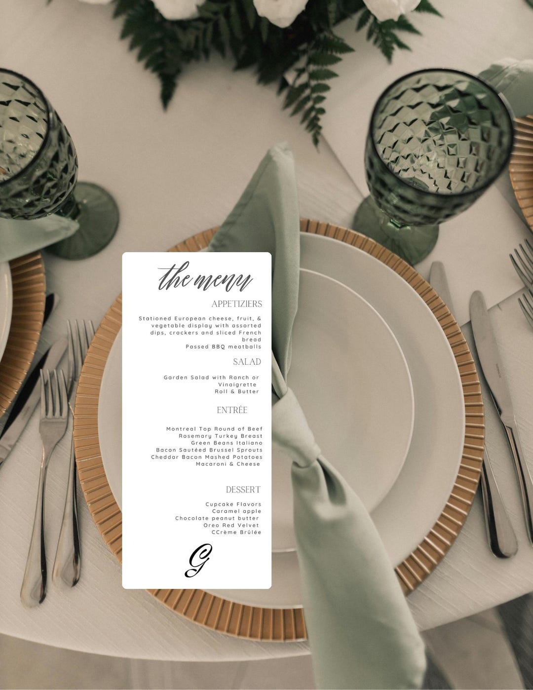 Classic Dinner Menu *digital Download* - Etsy