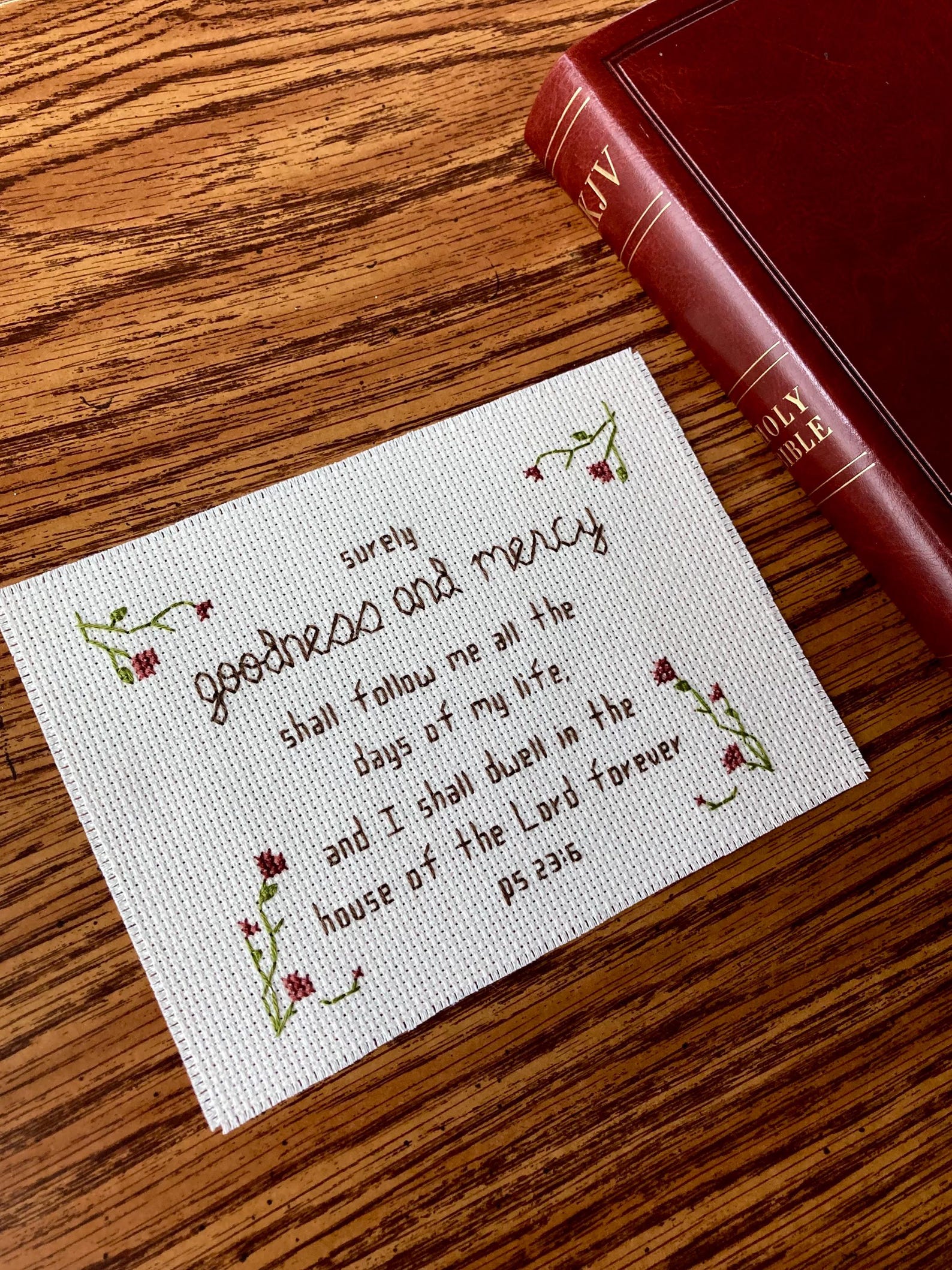 Simple Bible Verse Cross Stitch Pattern Bible Verse Flowers Cross ...