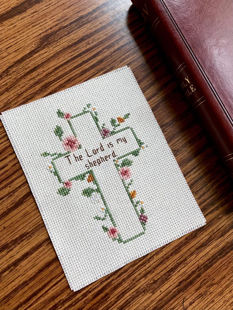 Bible Verse Cross Stitch Pattern Bible Verse Floral Cross Christian ...