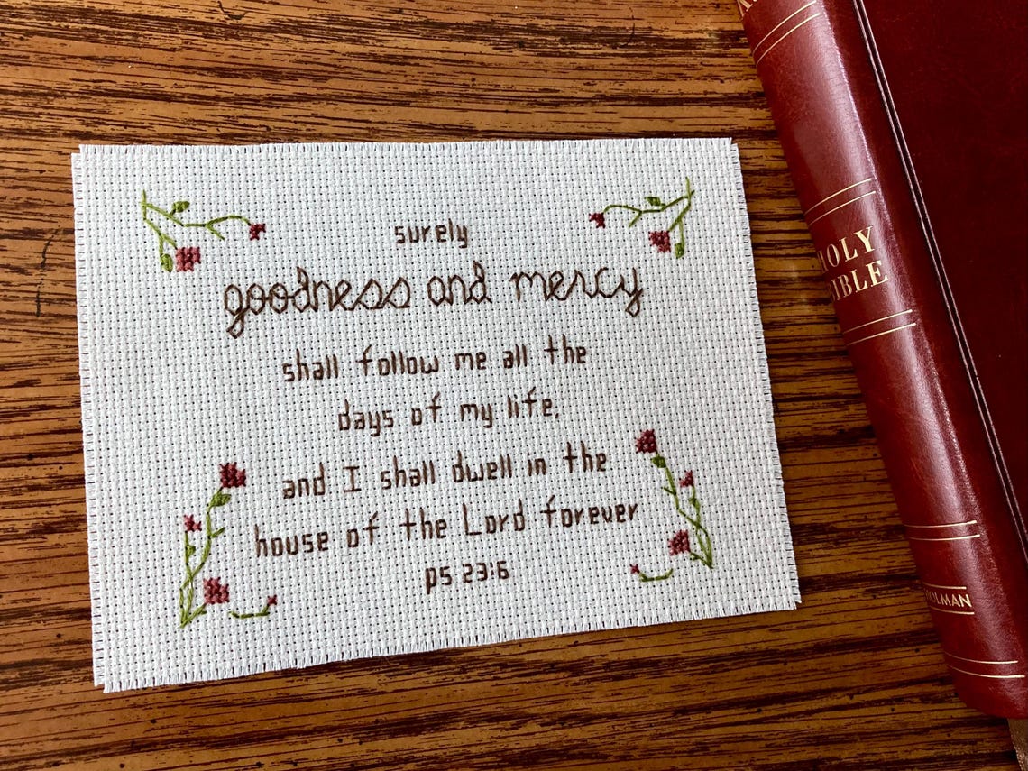 Simple Bible Verse Cross Stitch Pattern Bible Verse Flowers Cross ...
