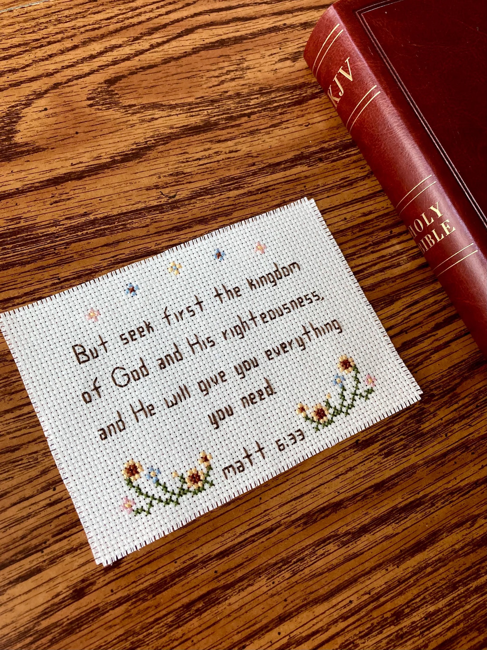 Simple Bible Verse Cross Stitch Pattern Bible Verse Wildflowers Cross ...