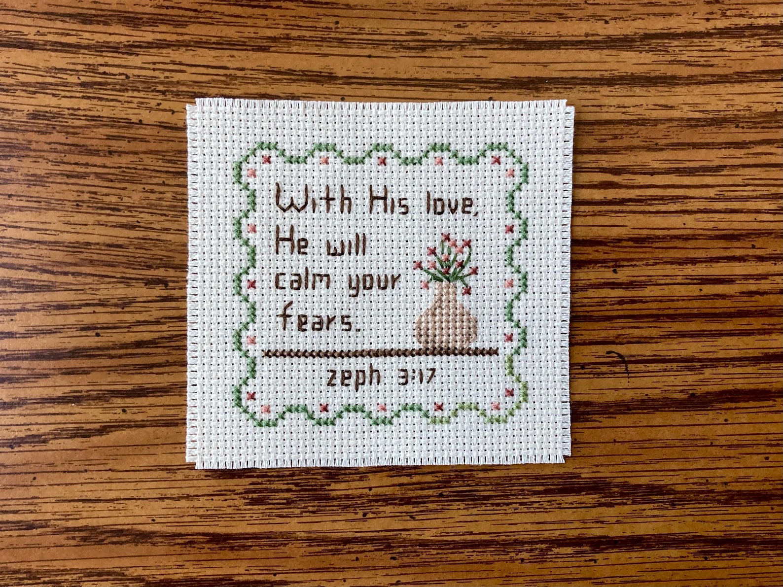 Bible Verse Cross Stitch Pattern Floral Cross Stitch Bible Verse Cross ...