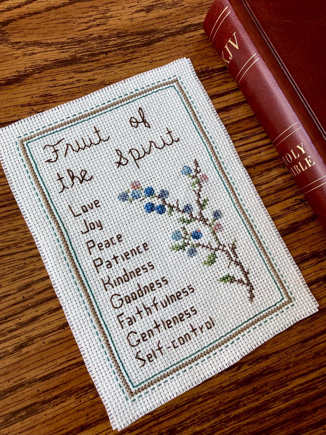 Bible Verse Cross Stitch Pattern Fruit of the Spirit Bible Verse Cross ...