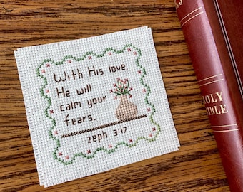 Bible Verse Cross Stitch Pattern Bible Verse Floral Cross Christian ...