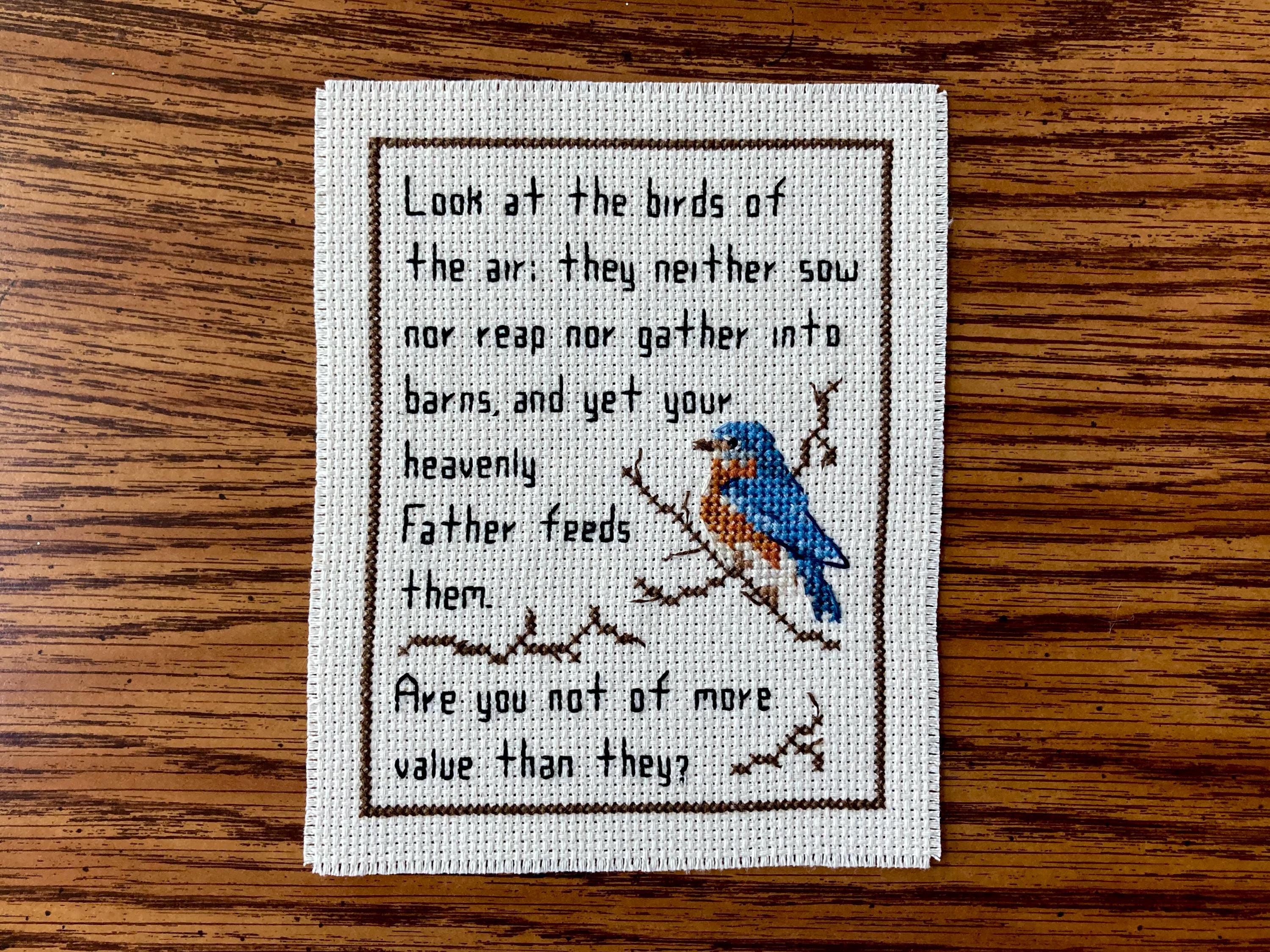 Bible Verse Cross Stitch Pattern Bible Verse Birds Cross Stitch ...