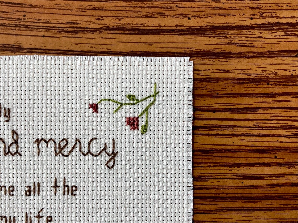 Simple Bible Verse Cross Stitch Pattern Bible Verse Flowers Cross ...