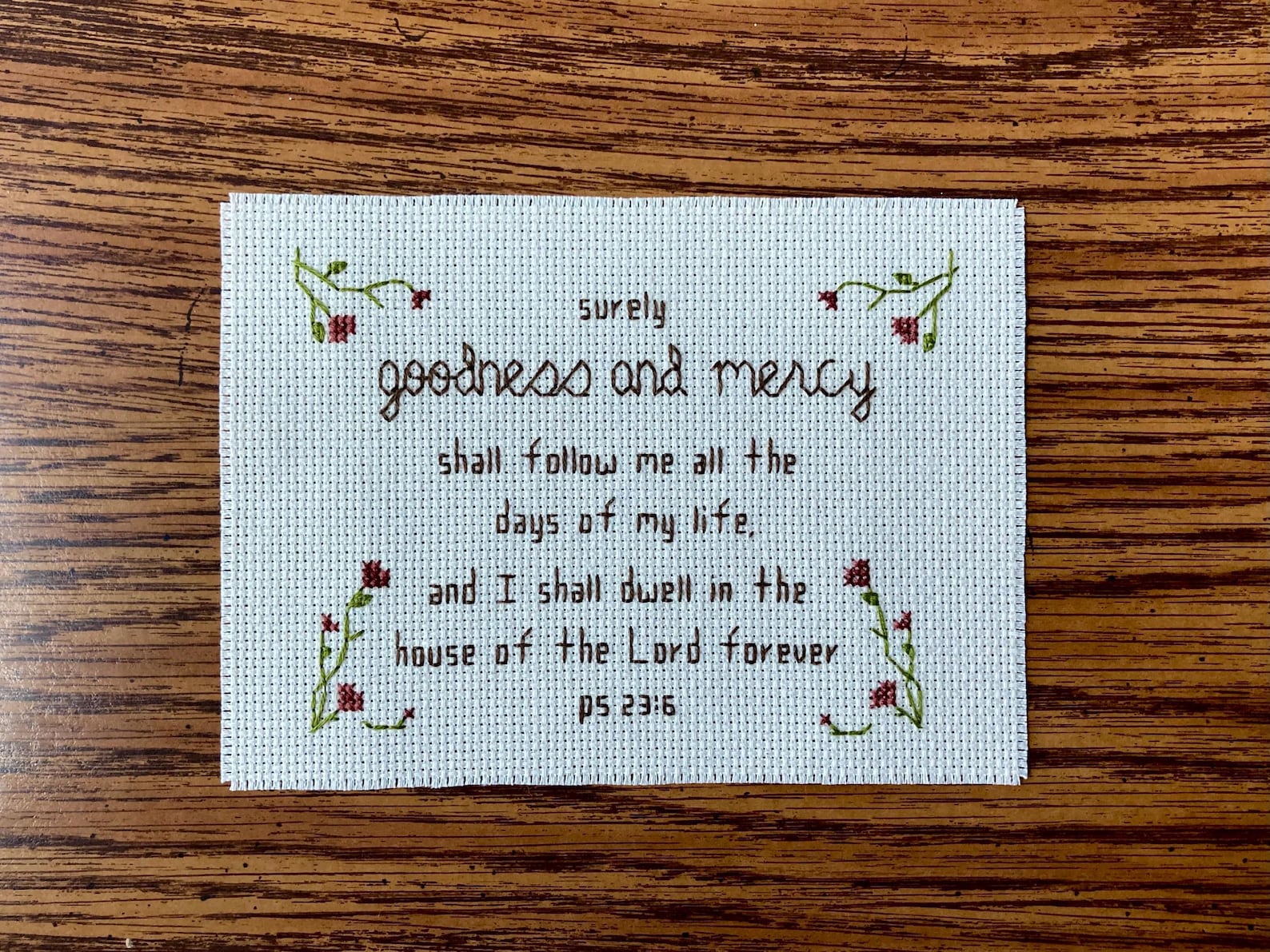 Simple Bible Verse Cross Stitch Pattern Bible Verse Flowers Cross ...