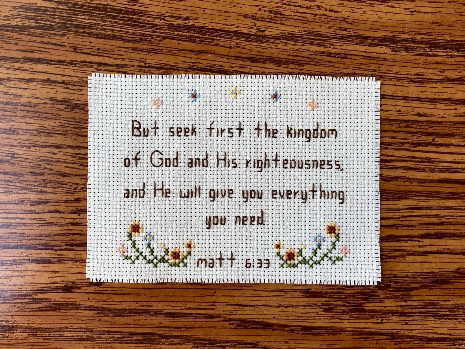Simple Bible Verse Cross Stitch Pattern Bible Verse Wildflowers Cross ...