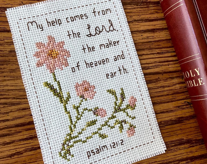 Bible Verse Cross Stitch Pattern Floral Cross Stitch Bible Verse Cross ...