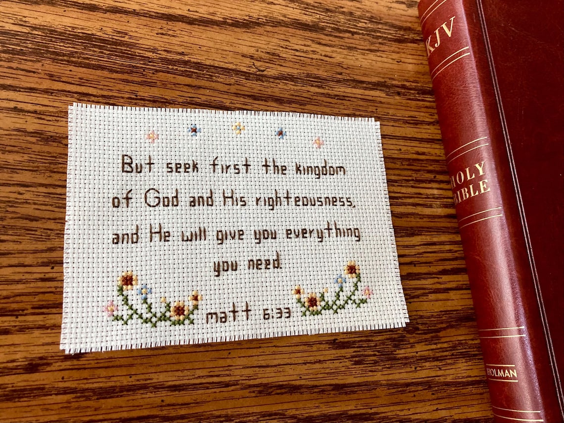 Simple Bible Verse Cross Stitch Pattern Bible Verse Wildflowers Cross ...