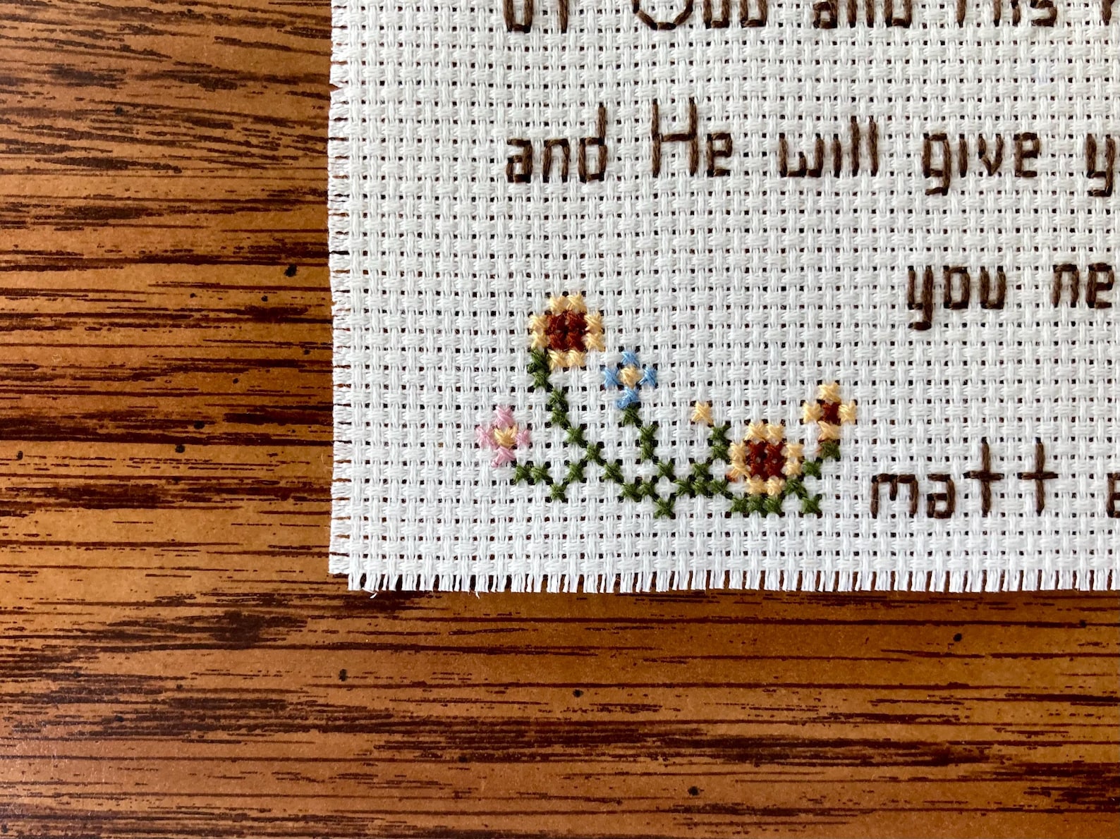 Simple Bible Verse Cross Stitch Pattern Bible Verse Wildflowers Cross ...