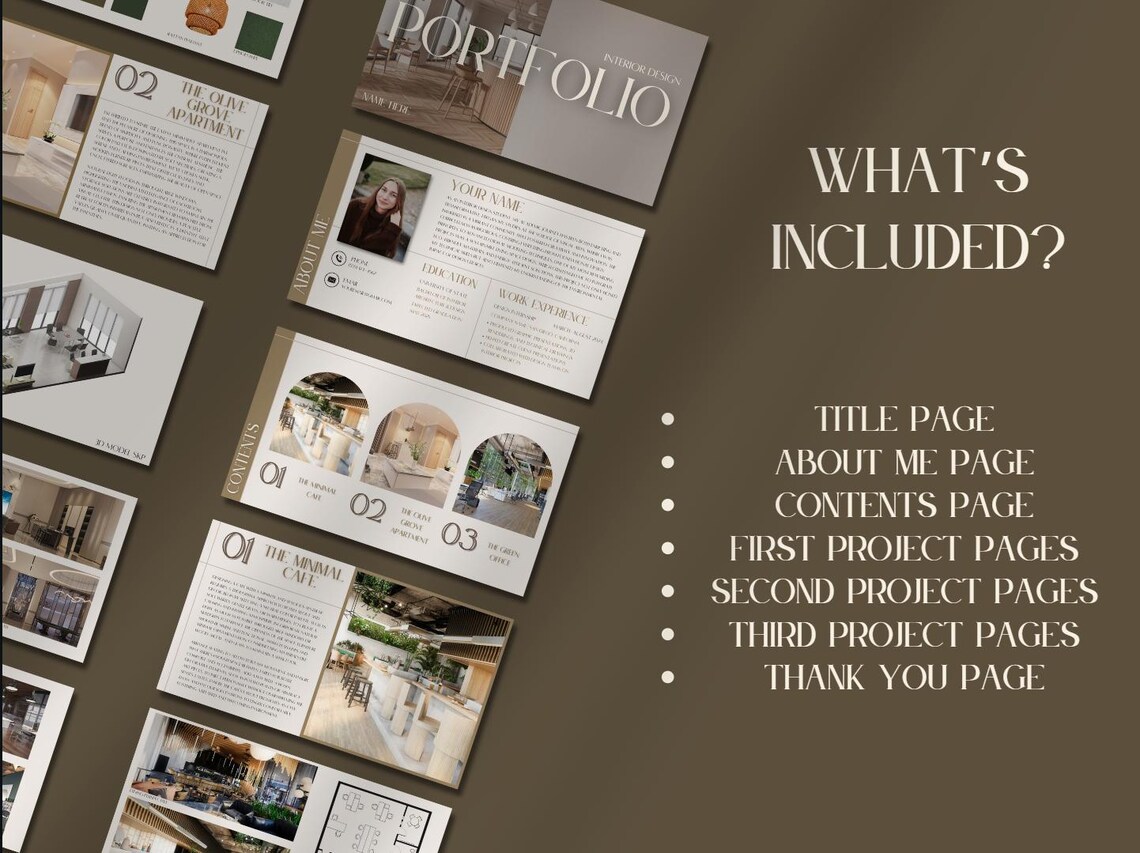 Interior Design Portfolio Template- Minimal Portfolio-affordable ...