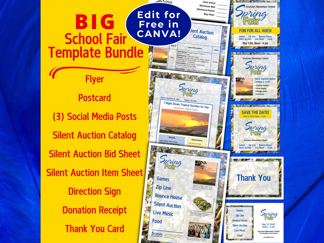 School Fair Canva Templates | School Fair Flyer | Spring Fair ...