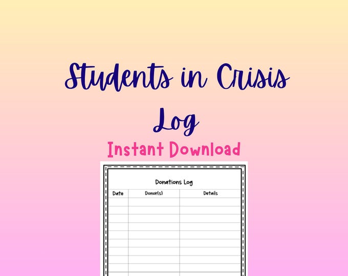 School Social Work, School Counselor Students in Crisis Log, Template ...