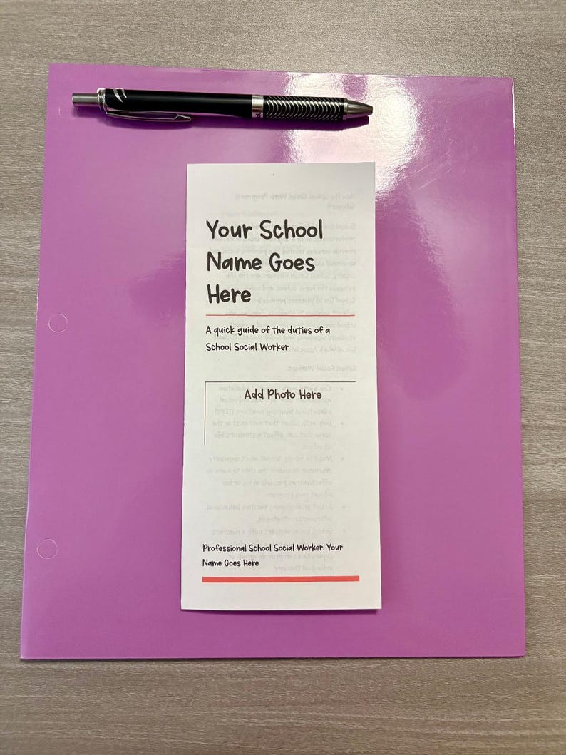 Editable School Social Work, School Counselor Brochure - Etsy