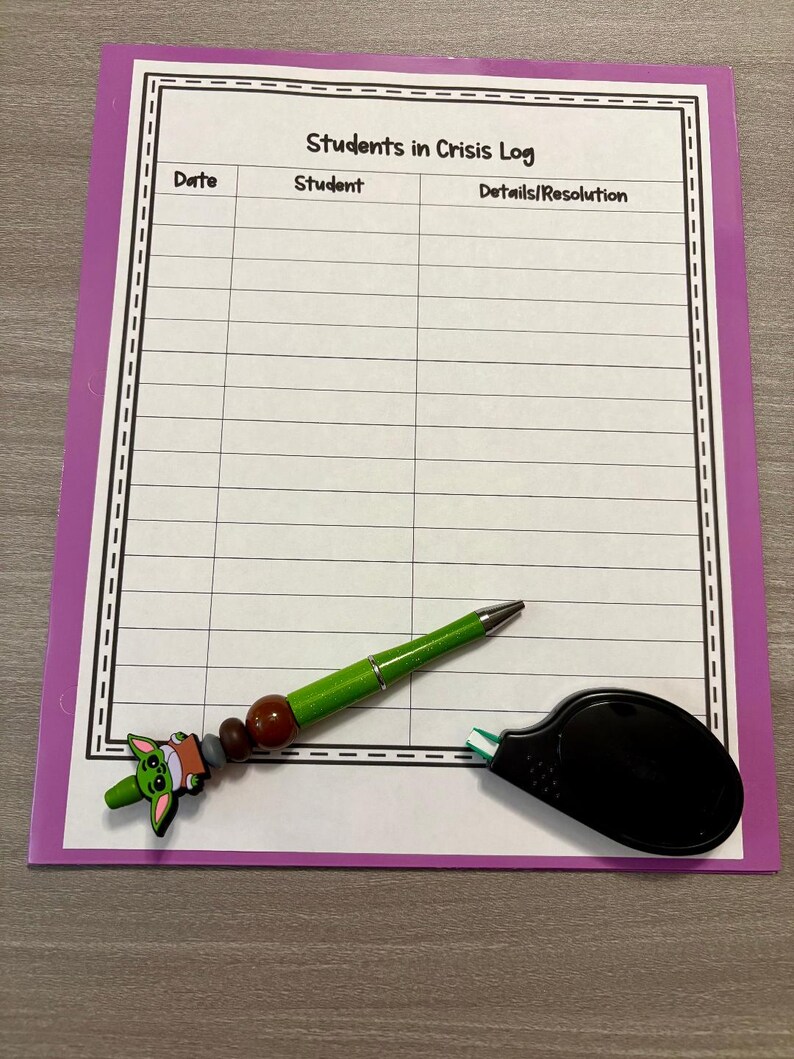 School Social Work, School Counselor Students in Crisis Log, Template ...