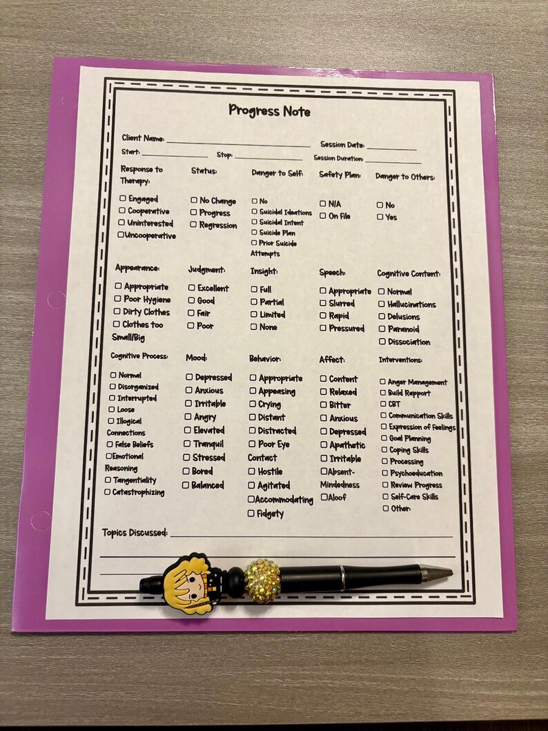 School Social Work, School Counseling, Therapy Progress Note 2 Versions ...