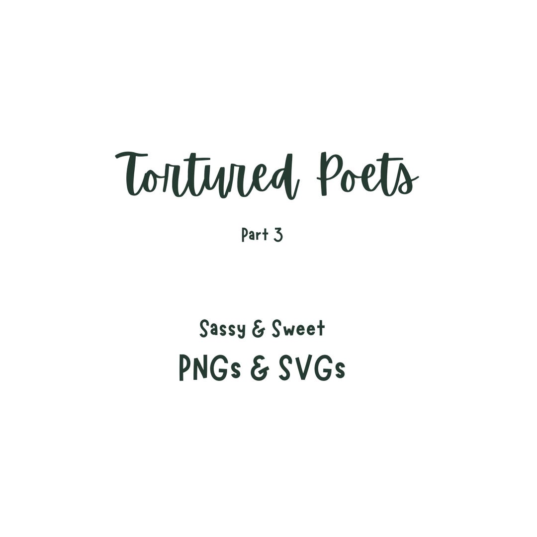 Tortured Poets Part 3 244 Pngs and Svgs - Etsy