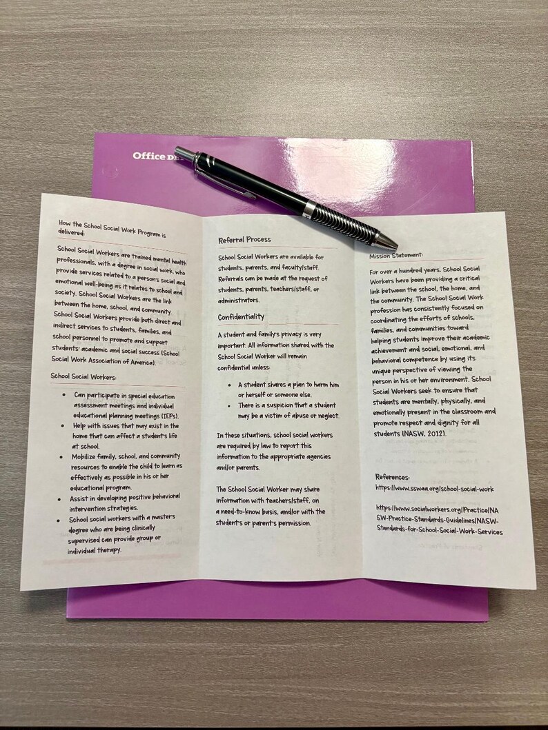 Editable School Social Work, School Counselor Brochure - Etsy