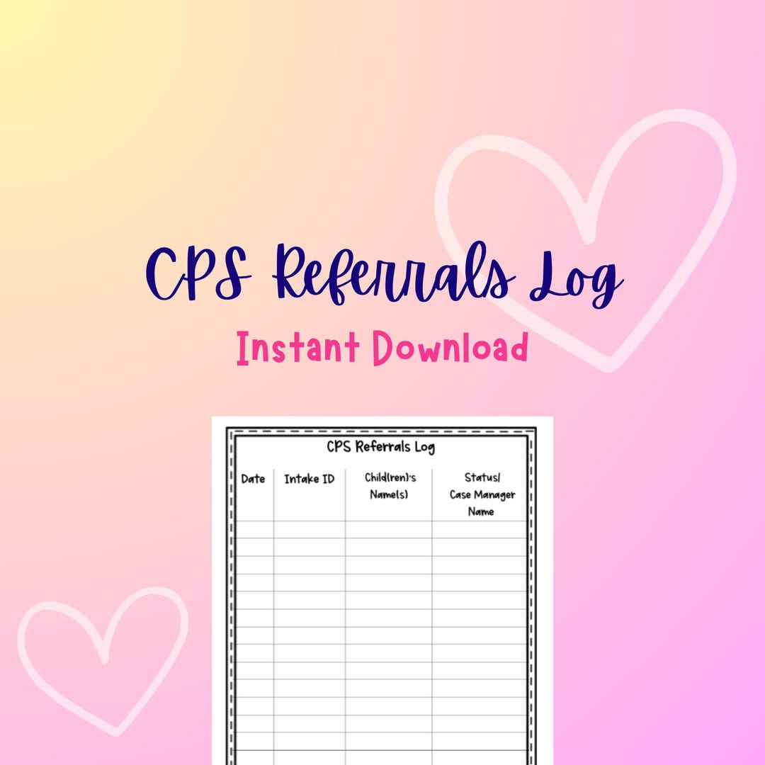 CPS Referrals Log for School Social Workers (printable) - Etsy