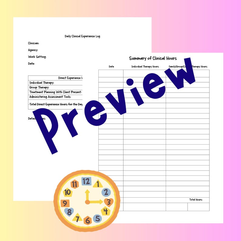 Clinical Hours Tracker - Etsy