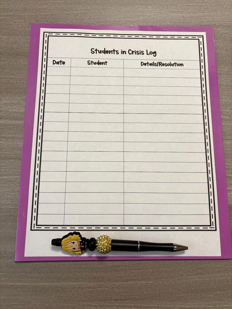 School Social Work, School Counselor Students in Crisis Log, Template ...