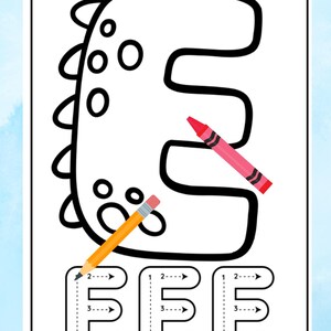 Dino-alphabet Adventure: Colour and Trace Every Letter With Dinosaurs ...