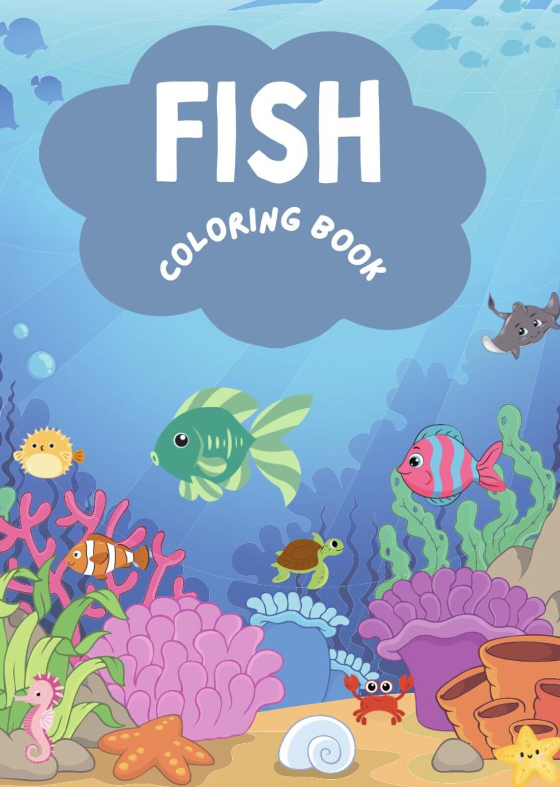 Fish Colouring Book, Fish Colouring Pages, Instant Digital Download ...