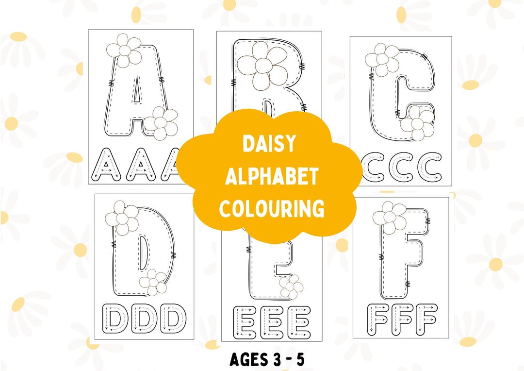 Daisy Alphabet Colouring Book – ABC Tracing, Ages 3-5 (digital Download ...
