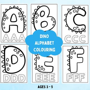 Dino-alphabet Adventure: Colour and Trace Every Letter With Dinosaurs ...