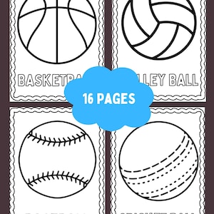 Sports Ball's Colouring Pages for Kids, Colouring Book, Activity for ...