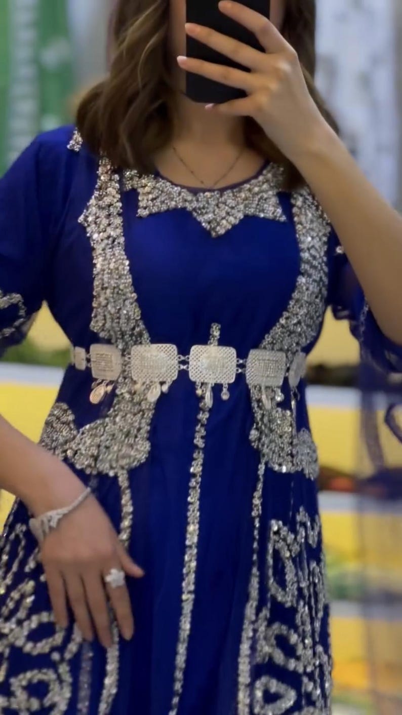 Elegant Embroidered Kaftan Abaya, Arabic Kurdish Wedding Dress - Etsy