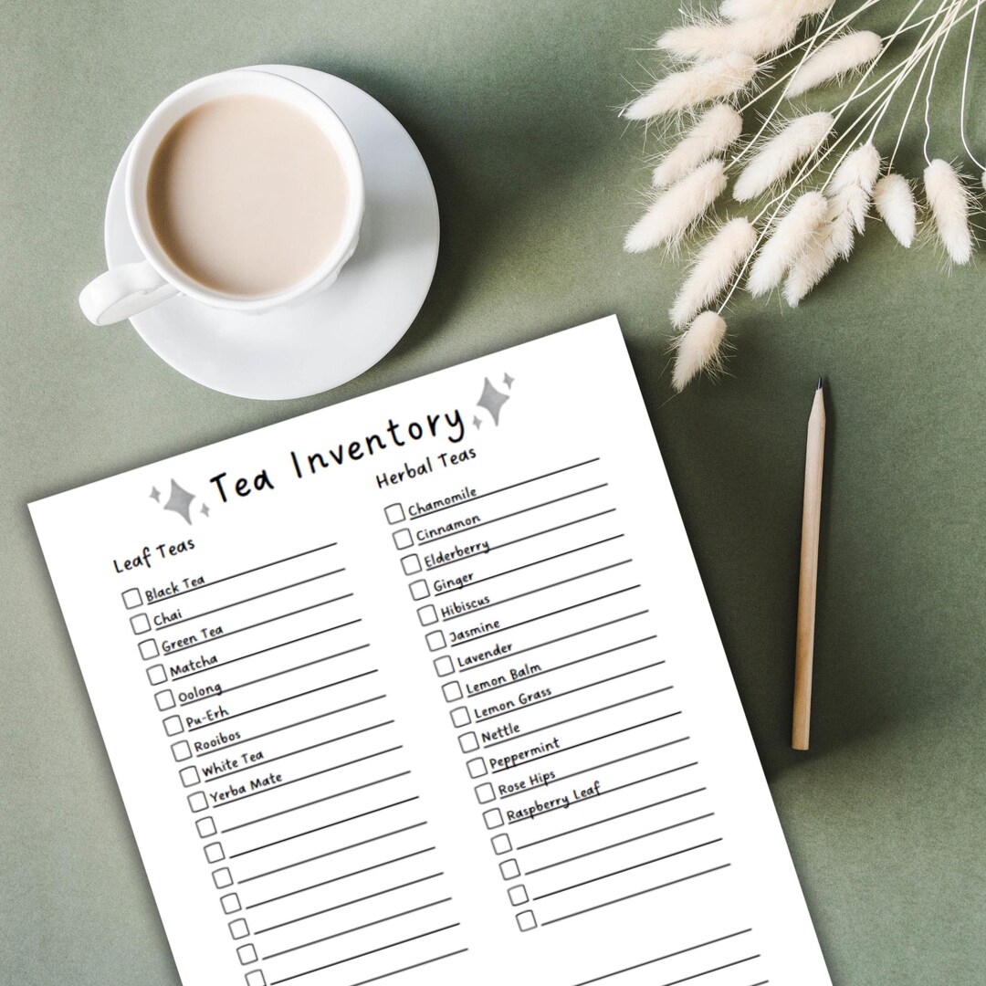 DIY Tea Ingredient Inventory Checklist Making Homemade Herbal Black ...