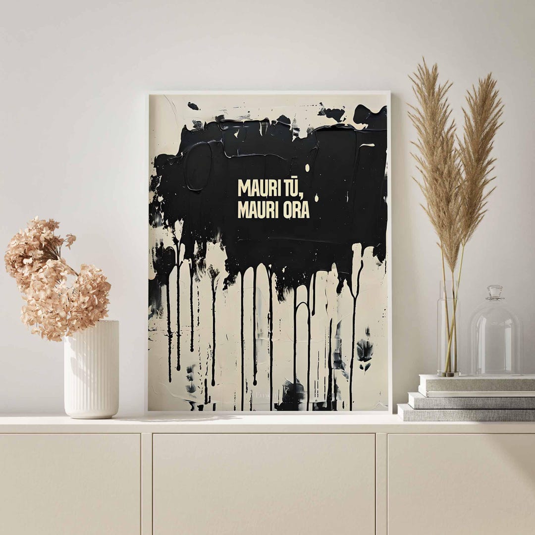 Mauri Tū, Mauri Ora - Printable Māori Poster - Playful Modern Design ...