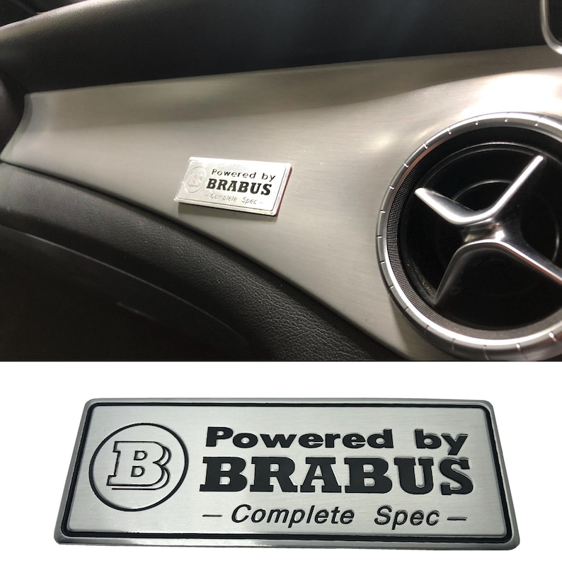 Brabus Badge Aluminium Powered by for Brabus Emblem Decal Sticker ...