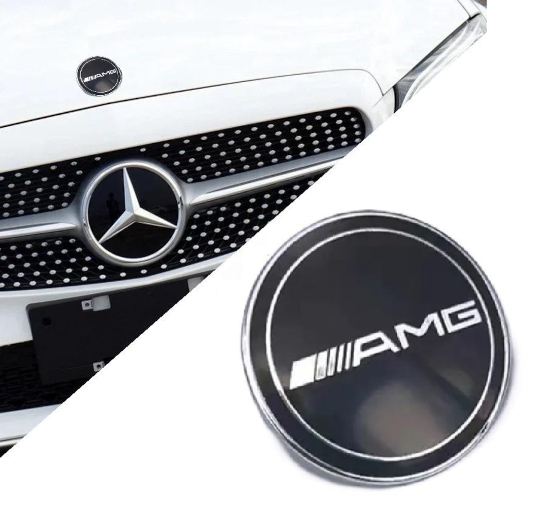Mercedes AMG Bonnet Badge FLAT 57mm Affalterbach Front Emblem Hood Logo ...