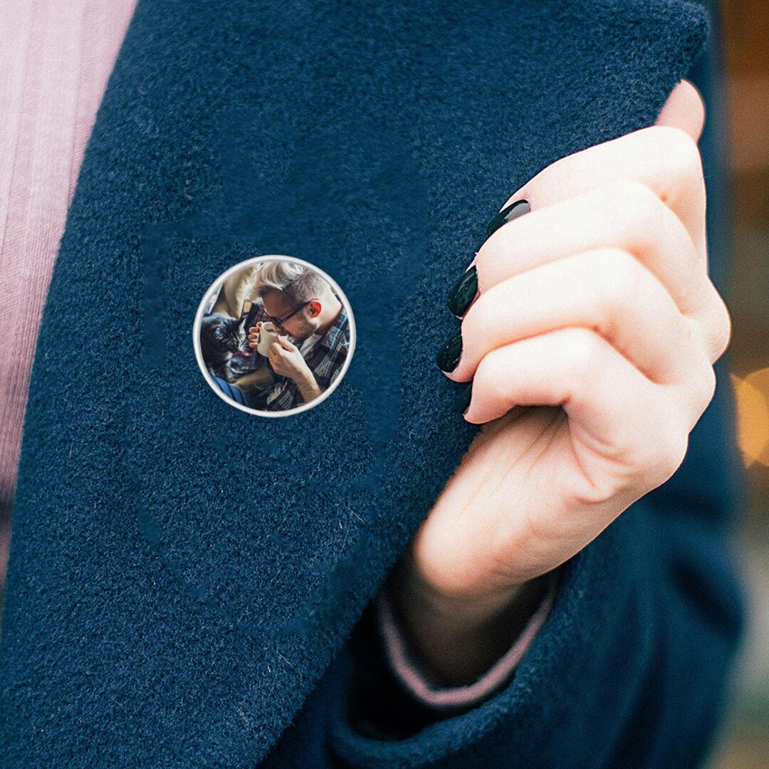 Custom Pin Badge Personalized Photo Badge Circle Unique Gift ...
