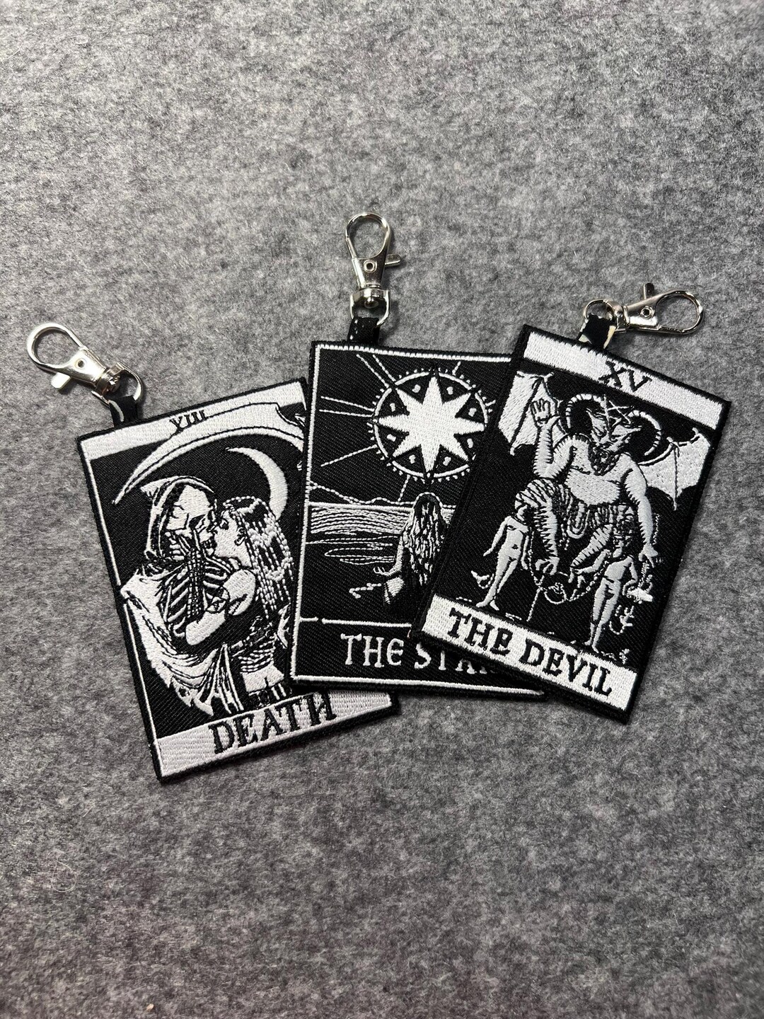 The Devil Tarot, the Star Tarot, Death Tarot - Key Chain, Key Fob, Bag ...