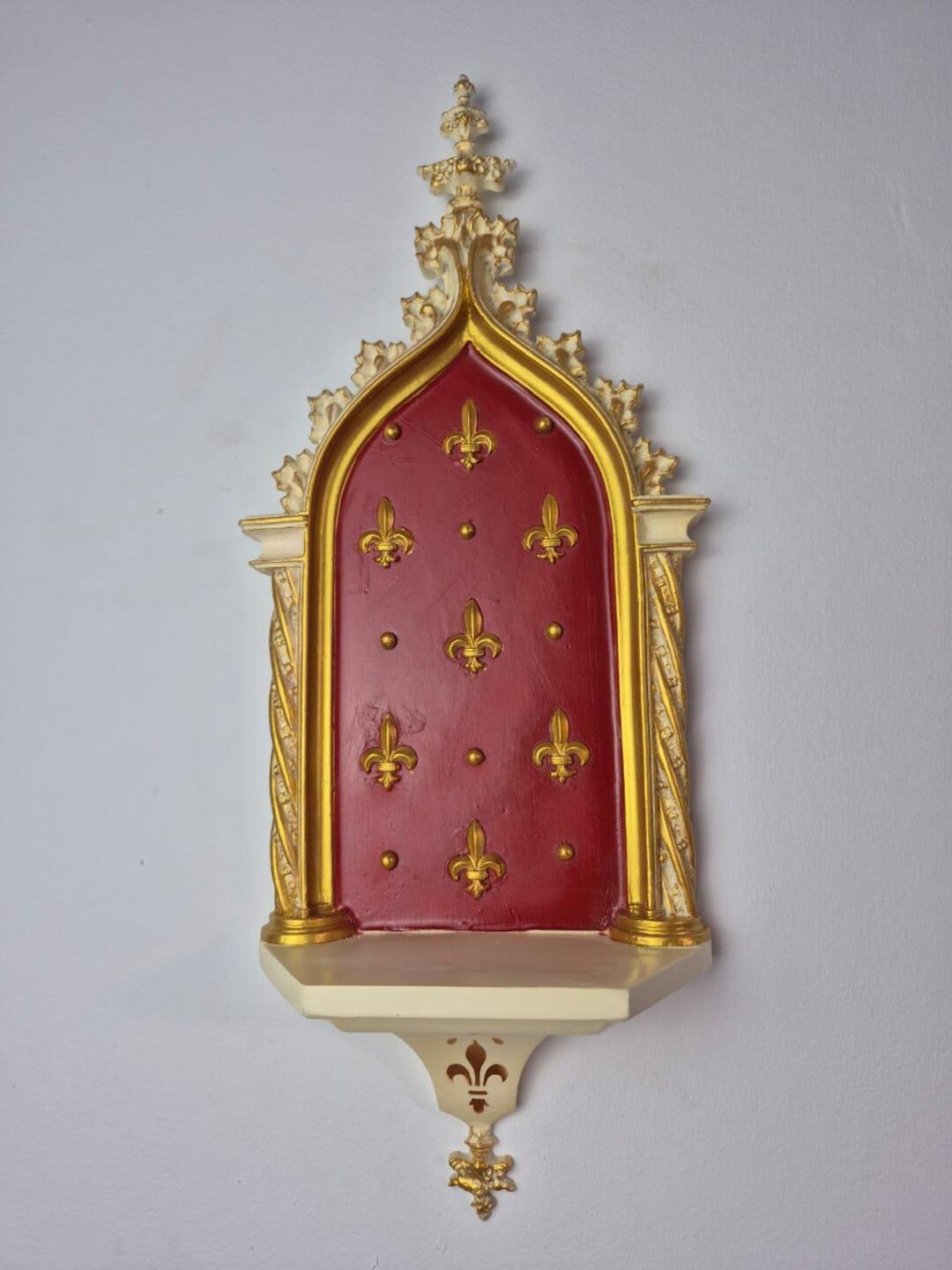 Red and Gold Wall Oratory - Wall Chapel for Images Under 9.84 In. - Etsy