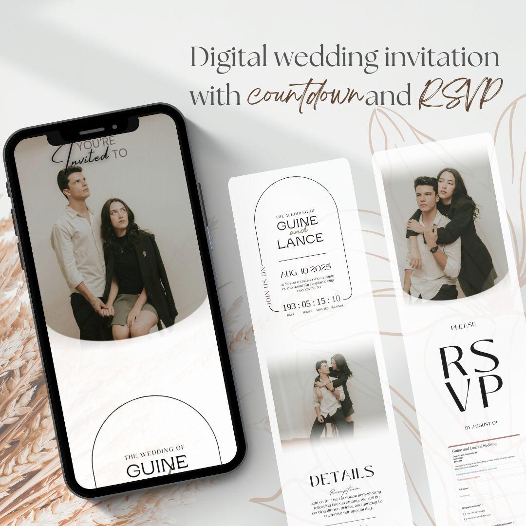 Digital Wedding Invitation: Canva Template With RSVP & Countdown (PDF ...