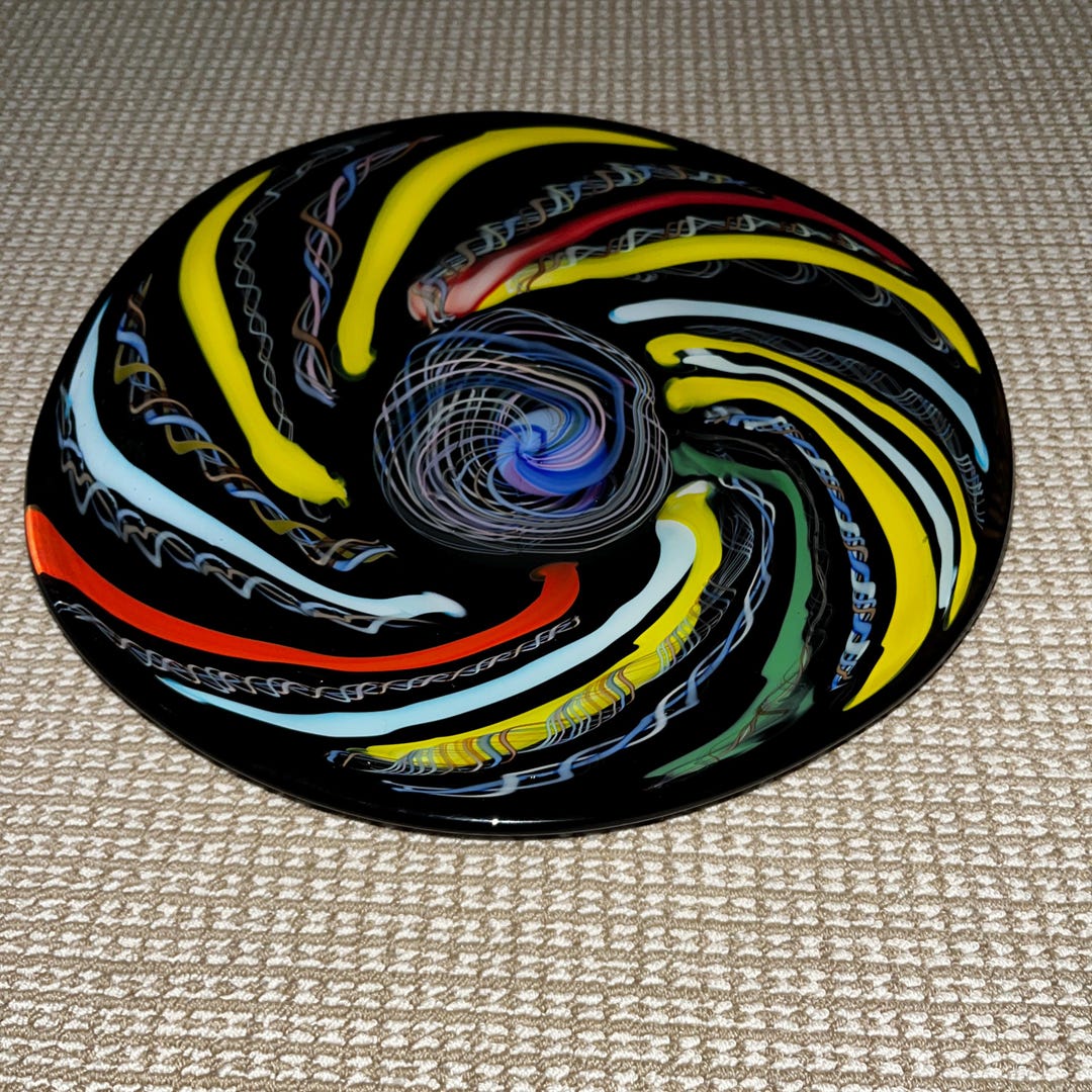 Rollin Karg 2001 Signed and Dated Hand-blown Glass Art Wall Bowl ...