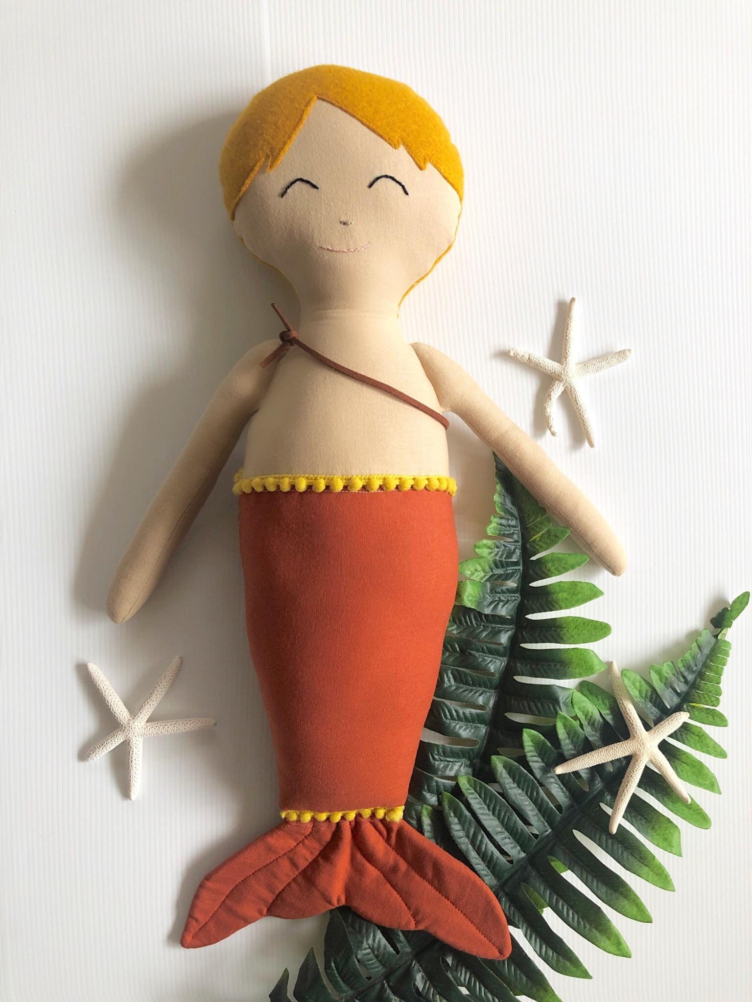 Coralie Mermaid and Caspian Merman Doll PDF Sewing Pattern, Doll ...