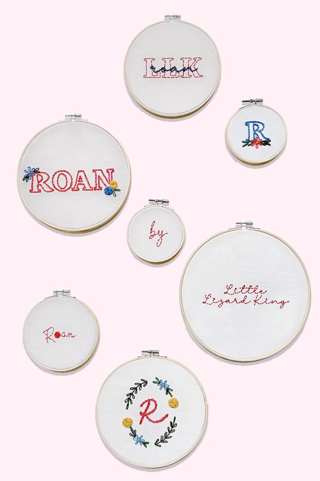 Roan Hand Embroidery PDF Pattern, Featuring Three Large Scale Fonts and ...